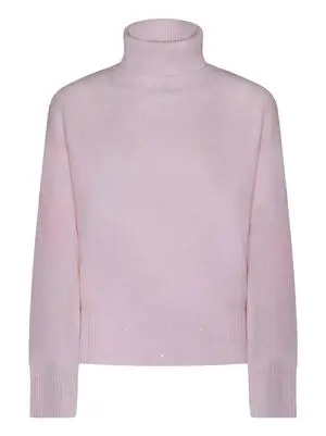 Fabiana Filippi Sequin-embellished Turtleneck Sweater - Pink