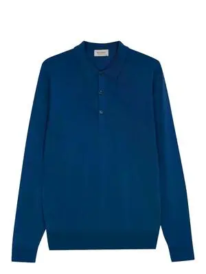 John Smedley Belper Long-sleeve Polo Shirt - Blue
