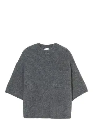 Closed Short Sleeve Sweater - Grey