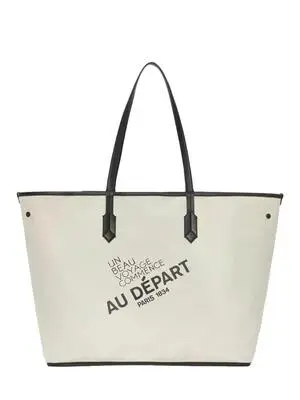 AU DEPART Geometric-print Tote Bag - Black