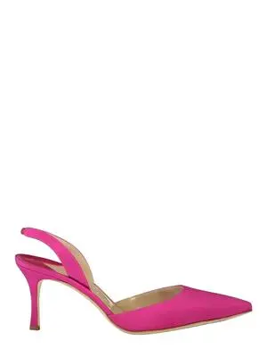 Manolo Blahnik 70mm Carolyne Slingback Satin Pumps - Pink