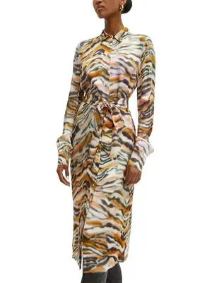 TWINSET Belted Printed Dress - Brown