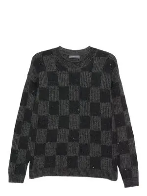 Lorena Antoniazzi Sequin-embellished Check Sweater - Black
