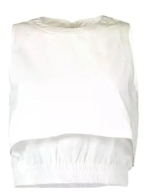 Brunello Cucinelli Elastic-trim Sleeveless Top - White
