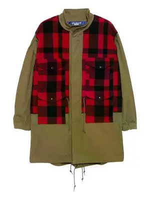 Junya Watanabe Checked Fishtail Parka - Red