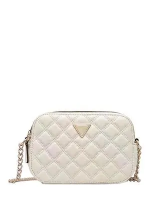 Guess Quilted Chain-strap Crossbody Bag - Neutrals