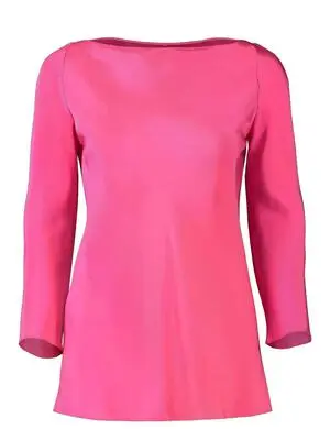 PETER COHEN Boat-neck Three-quarter-sleeve Blouse - Pink