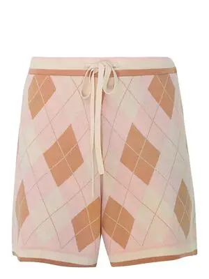 Zimmermann Acacia Knitted Argyle Shorts - Pink