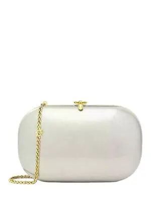 Jeffrey Levinson Elina Plus Oval Clasp Clutch - Silver