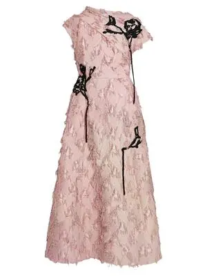 Erdem Asymmetric Fringed Dress - Pink