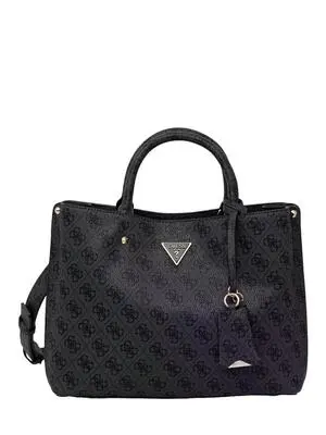 Guess Monogram Top-handle Tote Bag - Black