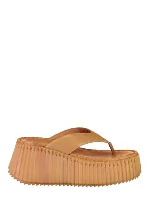 Chloé Platform Thong Sandals - Brown