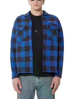 Universal Works Checked Long-sleeve Shirt - Blue