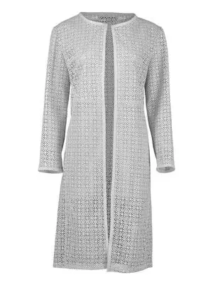 SUSAN BENDER Laser-cut Duster Coat - White