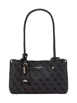 Guess Monogram Plaque Shoulder Bag - Black