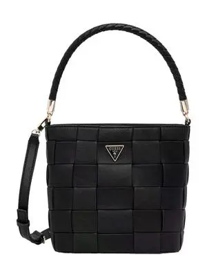 Guess Woven Braided-handle Tote Bag - Black