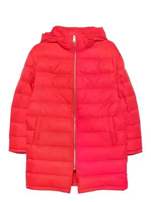 LISKA Hooded Quilted Puffer Jacket - Red