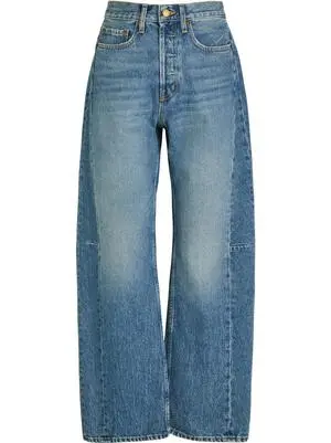 B Sides Slim Lasso Structured Barrel-leg Jeans - Indigo