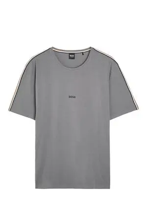 BOSS Unique Logo Stretch-cotton T-shirt Grey