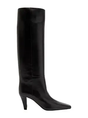 SAINT LAURENT Jill 75 Leather Knee-High Boots