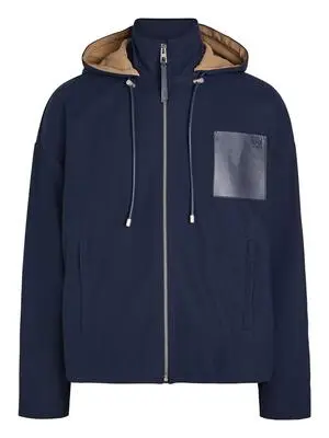 Loewe Anagram Hooded Canvas Jacket - Navy