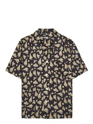 BODE Paper Hat Printed Satin Shirt - Black