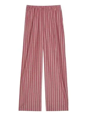 Faithfull The Brand Tone Striped Straight-leg Cotton Trousers - Red