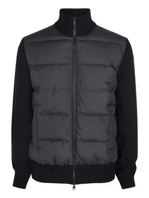 Moncler Wool And Shell Jacket - Black
