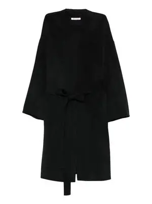 LISKA Belted Wool Coat - Black