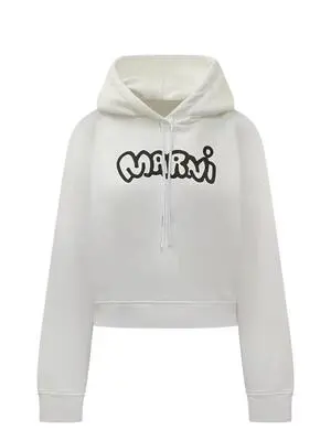 Marni Logo-print Hoodie - White