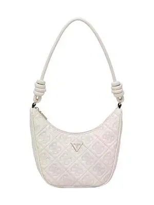 Guess Adelasia Quilted Knotted-handle Mini Shoulder Bag - Neutrals