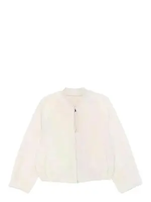 LISKA Lamb Shearling Zip-front Bomber Jacket - White