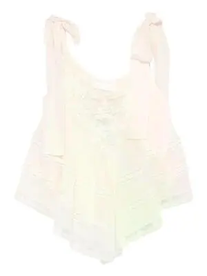 Zimmermann Tie-shoulder Lace Top - Neutrals