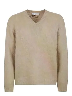 Maison Kitsuné V-neck Wool Sweater - Neutrals