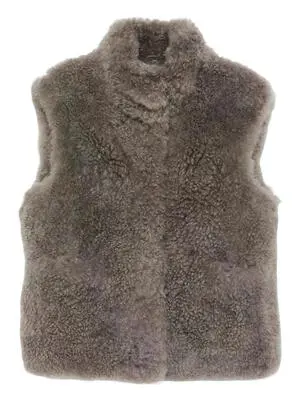 LISKA Goat Fur Gilet - Grey