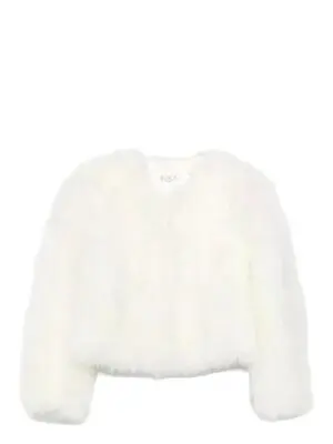 LISKA Cropped Goat-fur Jacket - White