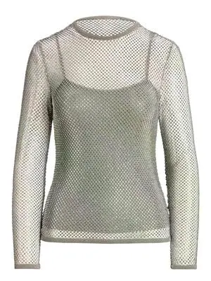 Ralph Lauren Crystal-embellished Long-sleeve Top - Grey