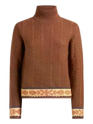 Etro Cable-knit Patterned Sweater - Brown