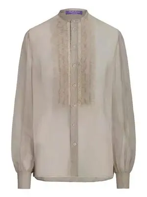 Ralph Lauren Silk-blend Button-down Shirt - Neutrals
