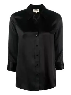 L'Agence Dani Silk Blouse - Black
