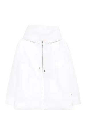 LISKA Hooded Zip-front Coat - White