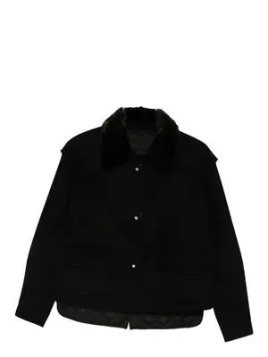 LISKA Fur-collar Quilted Jacket - Black