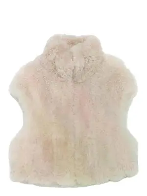 LISKA High-neck Sleeveless Goat Fur Gilet - Neutrals