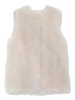 LISKA Goat-fur Sleeveless Gilet - Grey