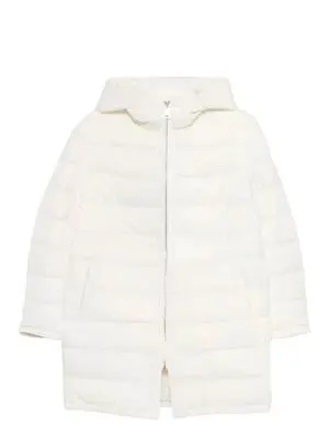 LISKA Hooded Quilted Jacket - White