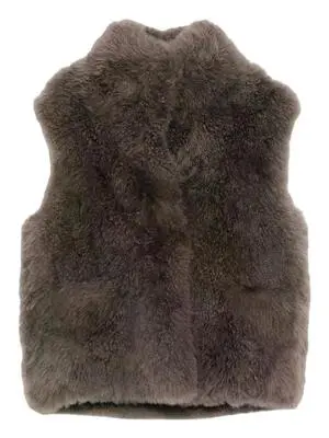 LISKA Shearling Gilet - Brown
