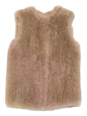 LISKA Sleeveless Goat-fur Gilet - Neutrals