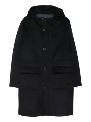 LISKA Hooded Wool Coat - Blue