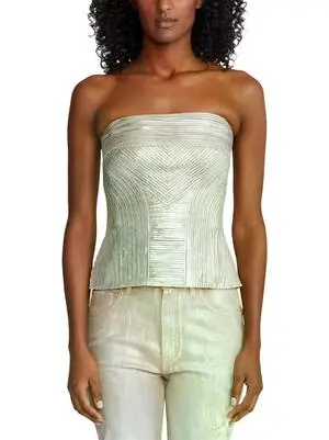 Ralph Lauren Striped Strapless Top - Neutrals
