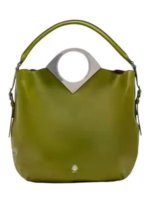 Bally Geometric-detail Leather Shoulder Bag - Green